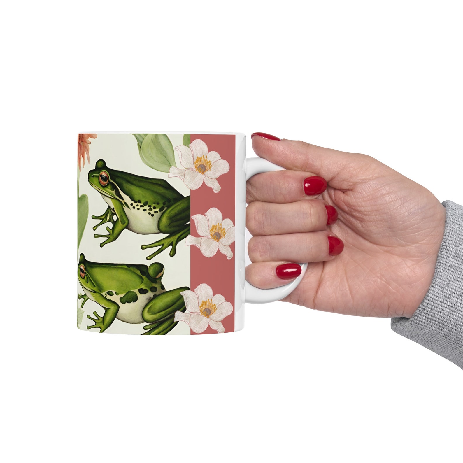 Frog Ceramic Mug 11oz, Cute Frog Mug, Funny Frog Gift, Cottagecore Mug ...