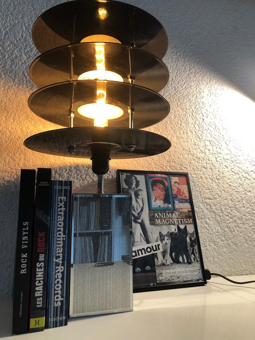 Lamp Vinyl Records and Decorative Bulb Model srass & Glam - Etsy