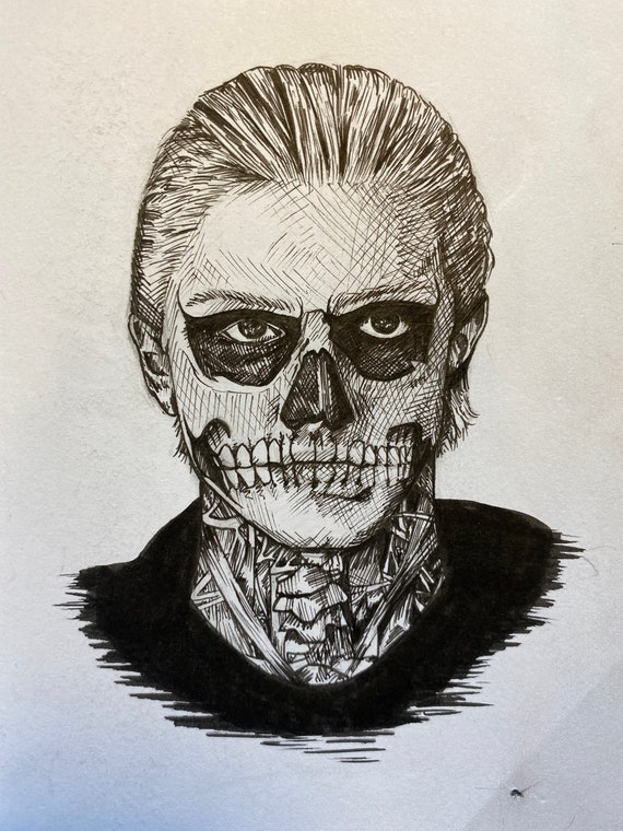 Tate Langdon Skull Black And White