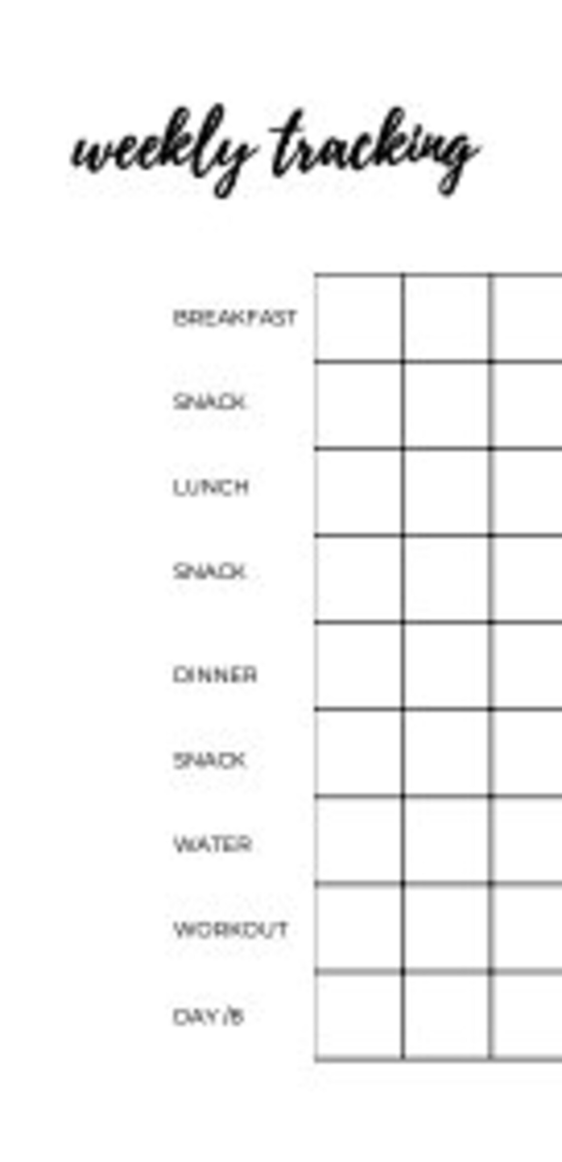 Daily Food Diary & Tracker - Etsy