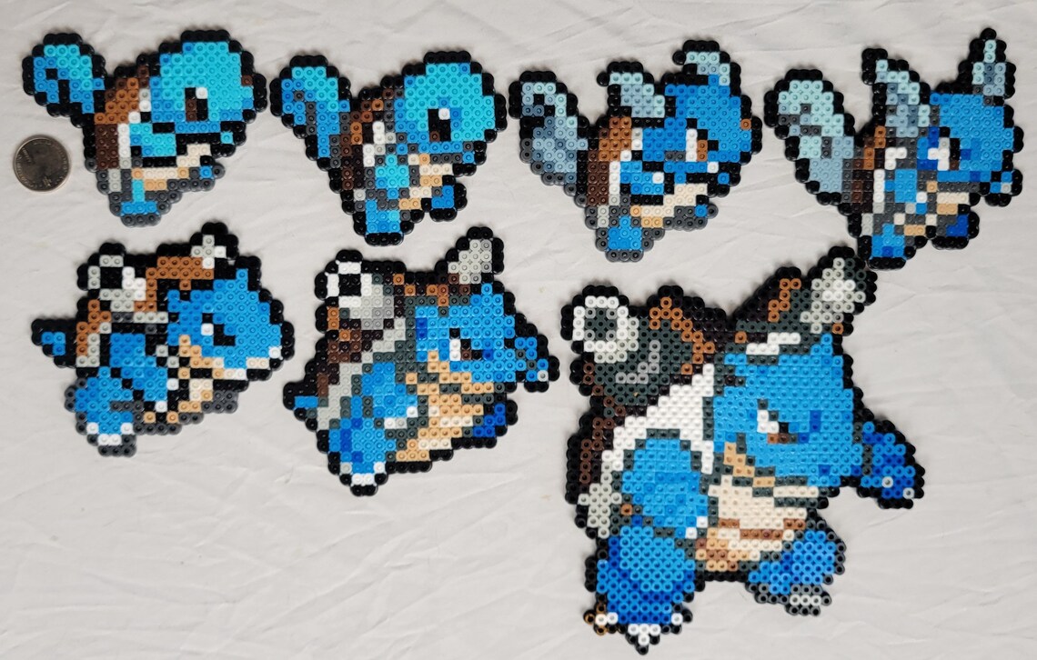 Squirtle, Wartortle, Blastoise Pokemon Perler Menu Icon - Etsy