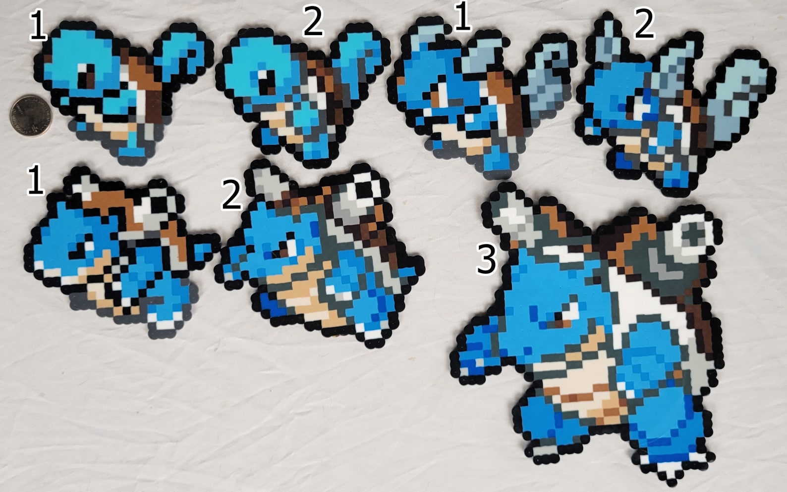 Squirtle, Wartortle, Blastoise Pokemon Perler Menu Icon - Etsy
