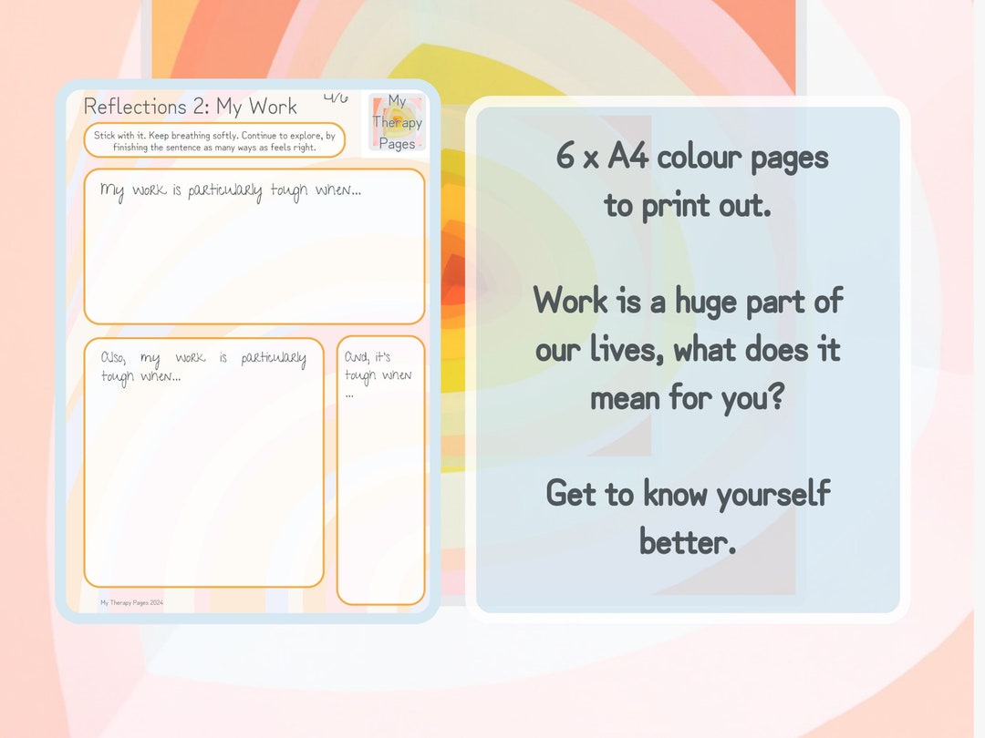 Journaling: 'my Work' Printable Pages for Reflection - Etsy