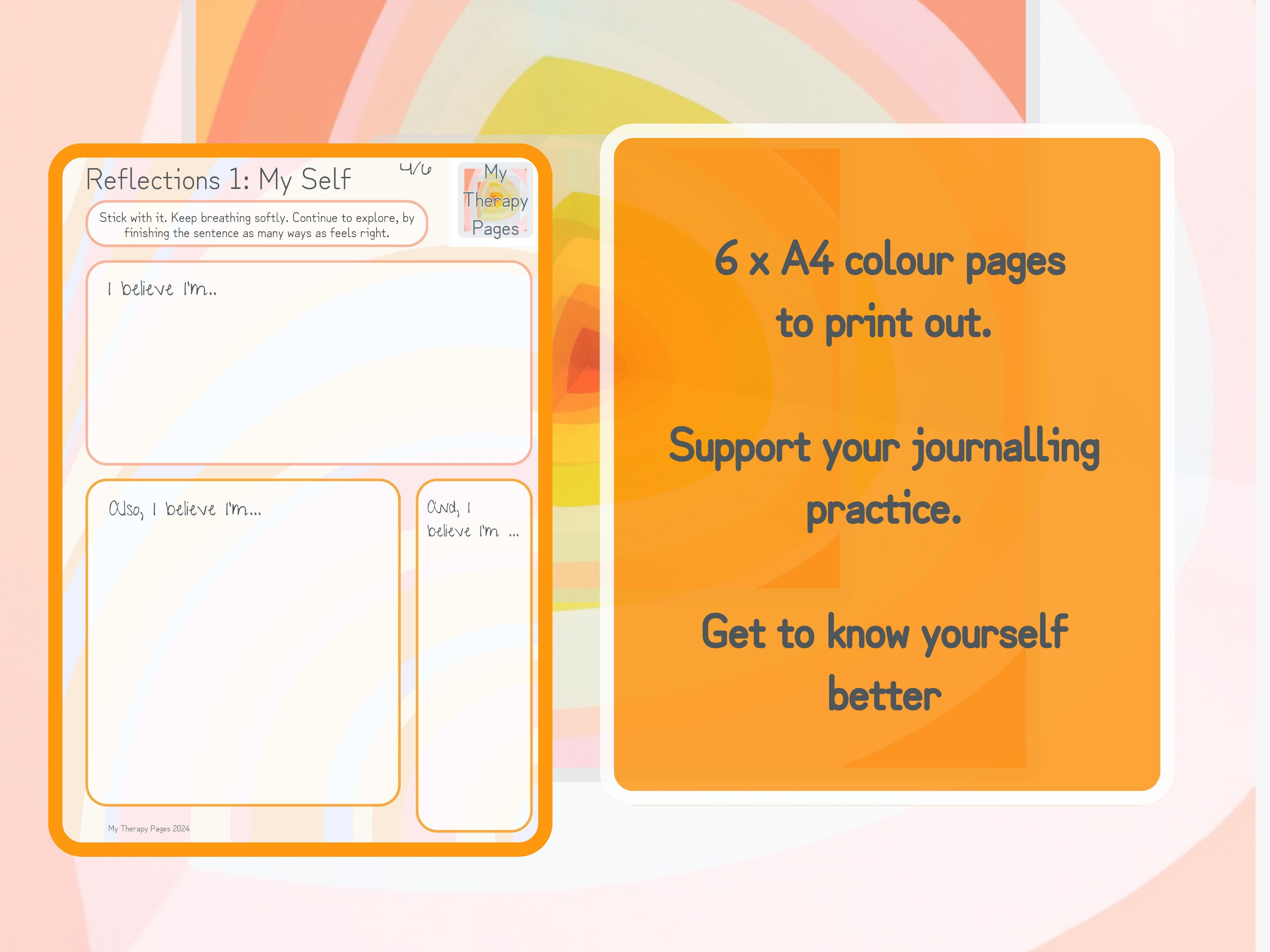 Journaling 'my Self' Printable Pages for Reflection - Etsy