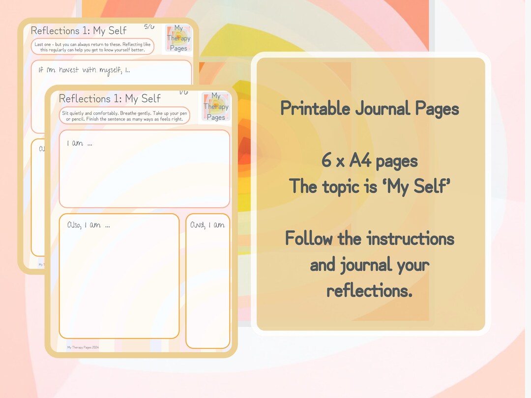 Journaling - 'my Self' Printable Pages for Reflection - Etsy