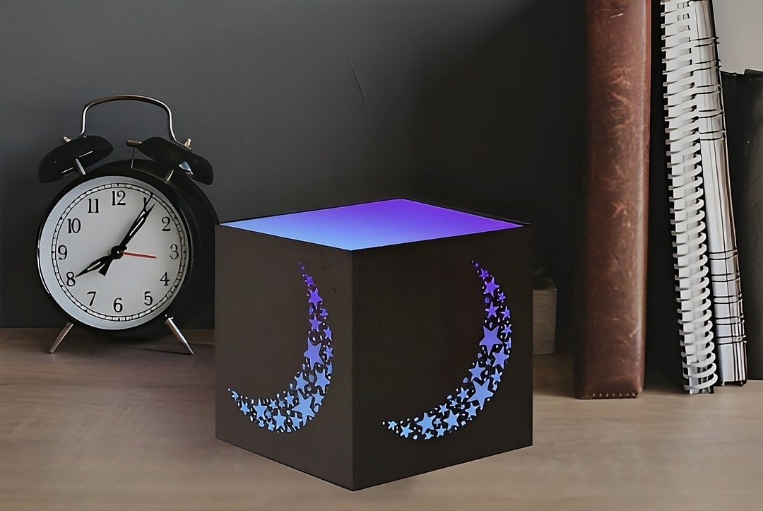Starry Moon Tealight Box Template – 3D Candle Holder (digital Download ...