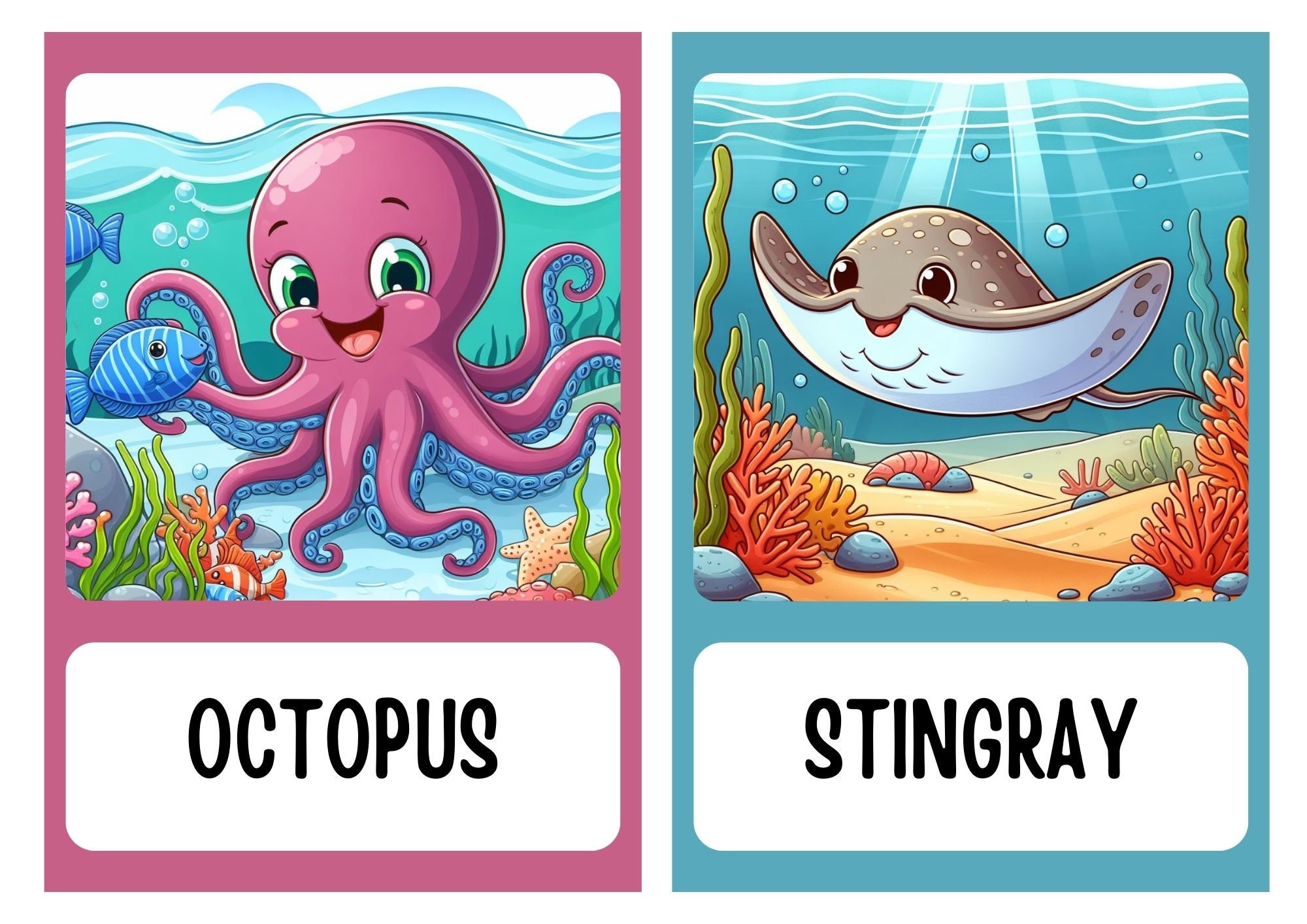 Animal Flashcards for Kindergarteners With Habitats - 30 Editable ...