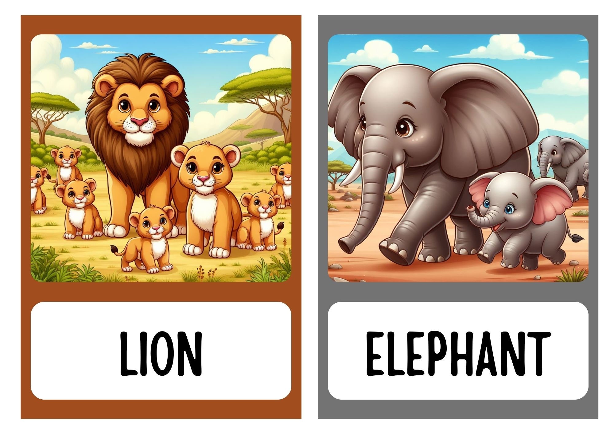 Animal Flashcards for Kindergarteners With Habitats - 30 Editable ...