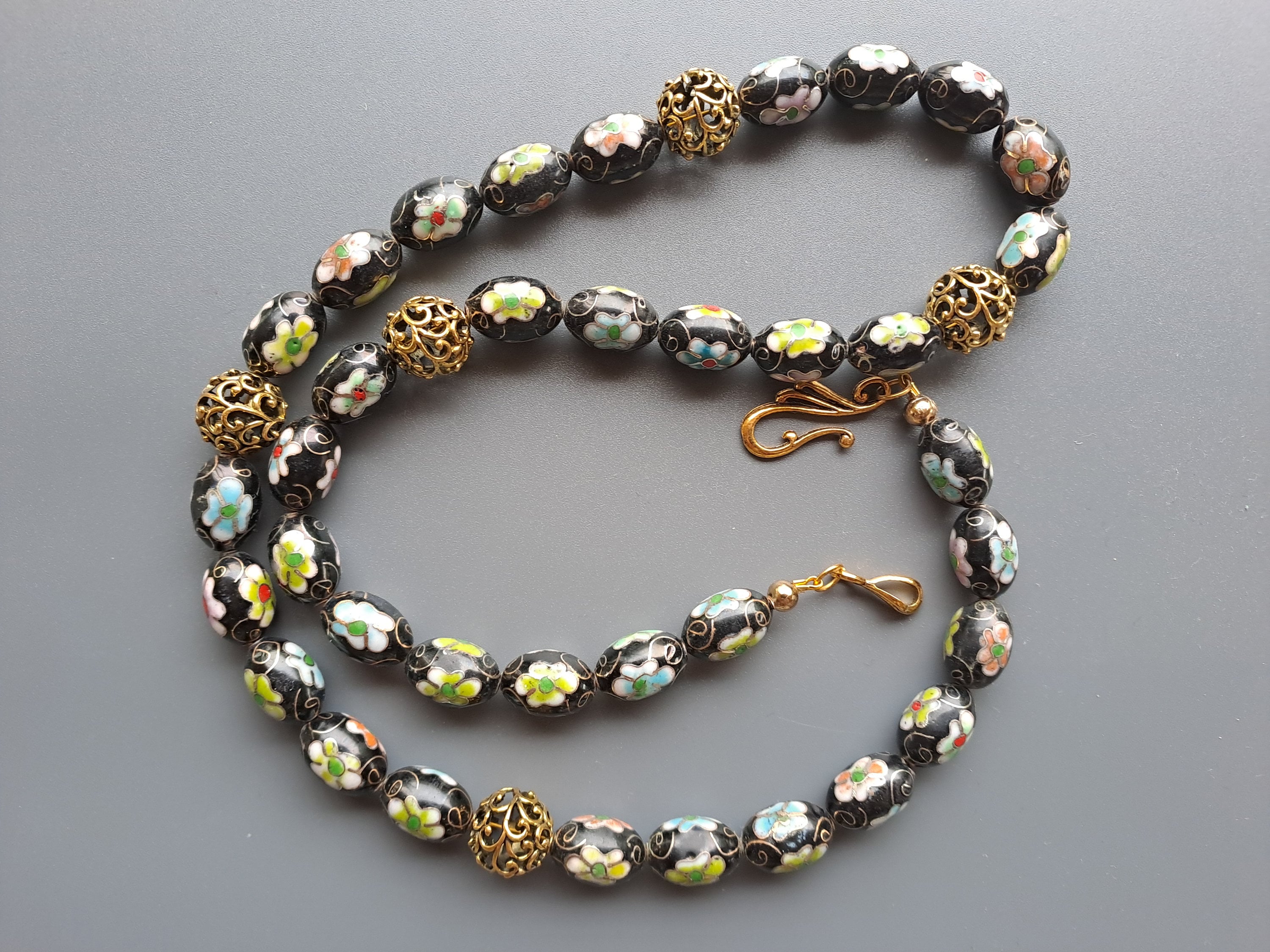 Handmade Cloisonné Necklace Cloisonné Necklace Vintage Beaded Necklace ...