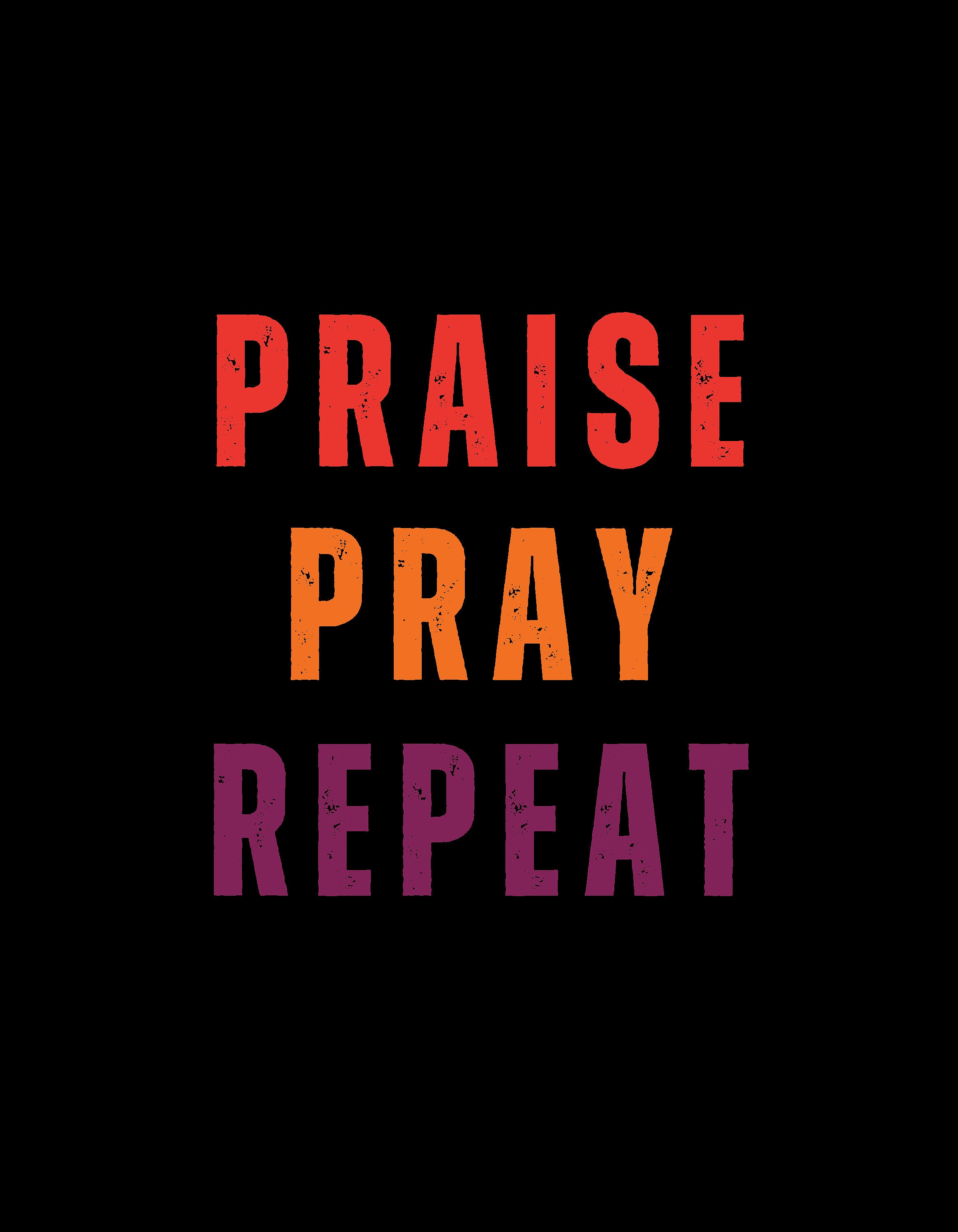 Praise. Pray. Repeat SVG I PNG Download - Etsy