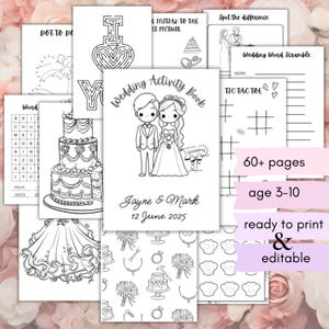 Wedding Kids Activity Book Coloring Pages Editable Wedding Activity ...