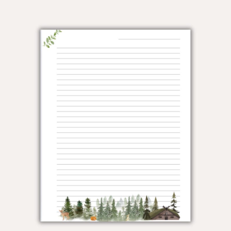 PRINTABLE LETTER WRITING Nature Set Stationery Jungle Animals Digital ...