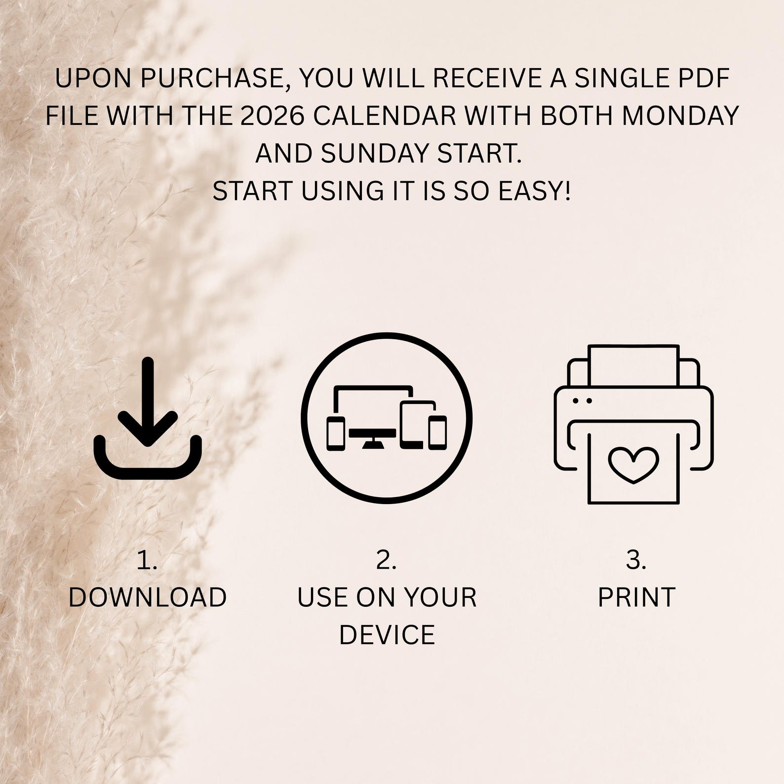 2026 Printable Minimalist Monthly Calendar: Goodnotes Digital Planner ...