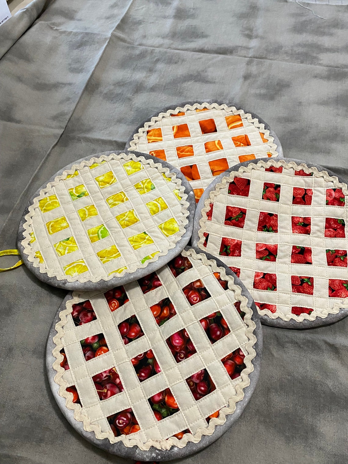 9 Pie Potholder/ Hot Pad With Matching Loop - Etsy