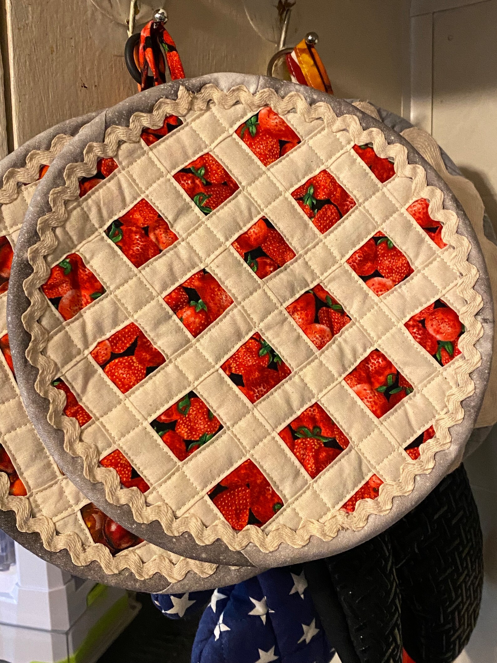 9 Pie Potholder/ Hot Pad With Matching Loop - Etsy