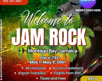 ANIMATED Jamaica Rasta Girl's Trip Flyer for Travel Agents - Etsy
