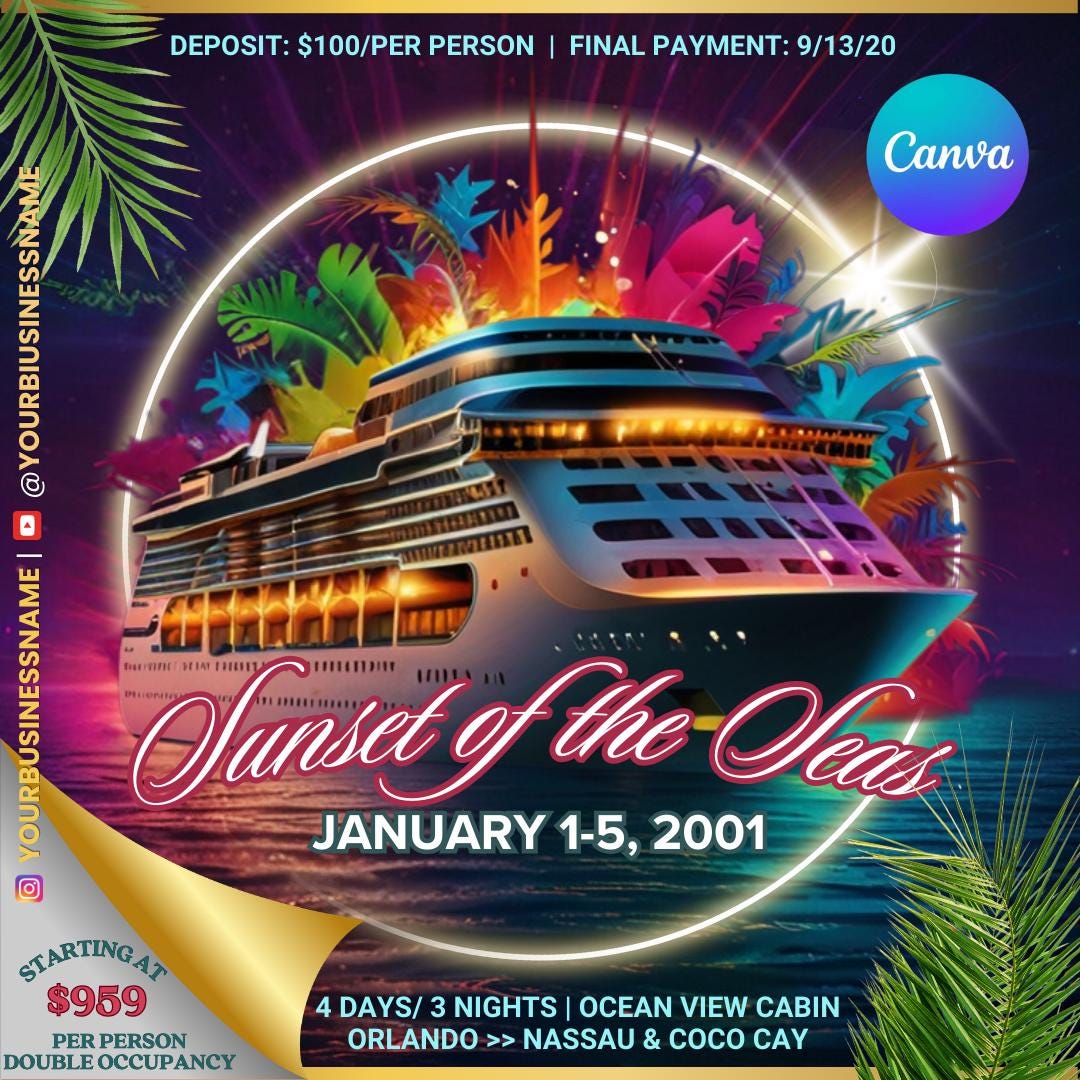 Vibrant Cruise Flyer - Etsy