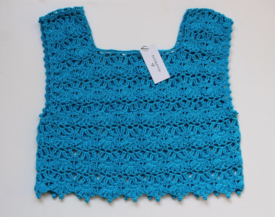 Aqua Blue Crochet Crop Top Greece Style | Festival Bohemian Crop Anni ...