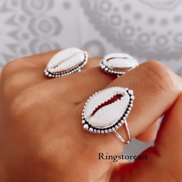 Cowrie Shell Ring - Etsy