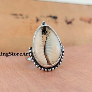 Cowrie Shell Ring Handmade Ring Gemstone Ring Statement - Etsy