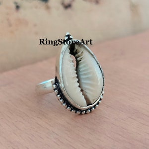 Cowrie Shell Ring Handmade Ring Gemstone Ring Statement - Etsy
