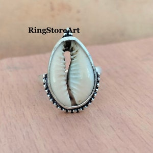 Cowrie Shell Ring Handmade Ring Gemstone Ring Statement - Etsy