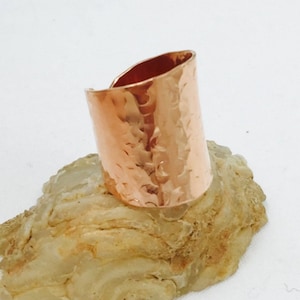 Hammered Copper Adjustable Band Ring handmade Hammered Solid - Etsy