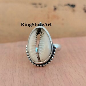 Cowrie Shell Ring Handmade Ring Gemstone Ring Statement - Etsy