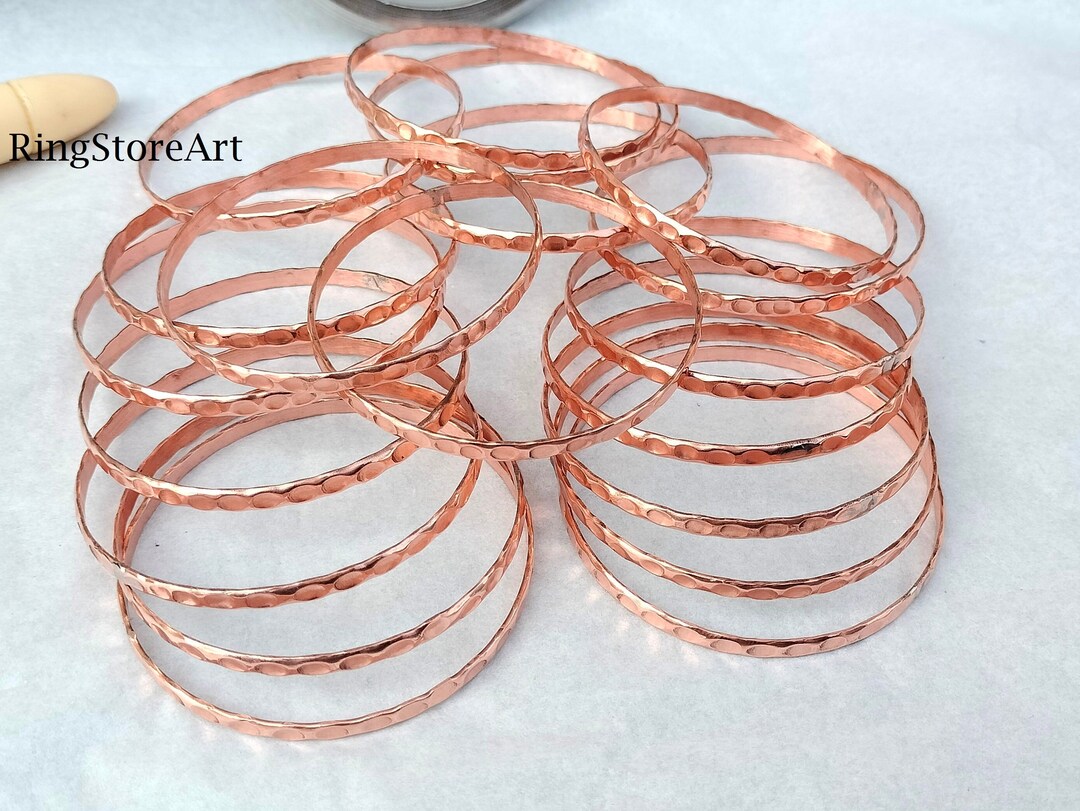 Pure Copper Bangle ,set of Solid Copper Bangle,set of 35 Pcs, Hammered ...