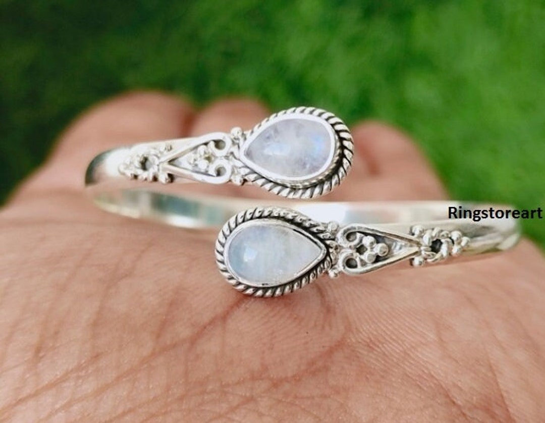 Natural Moonstone Bangle ,buy 2 Get 1 Free, 925 Sterling Silver Cuff ...