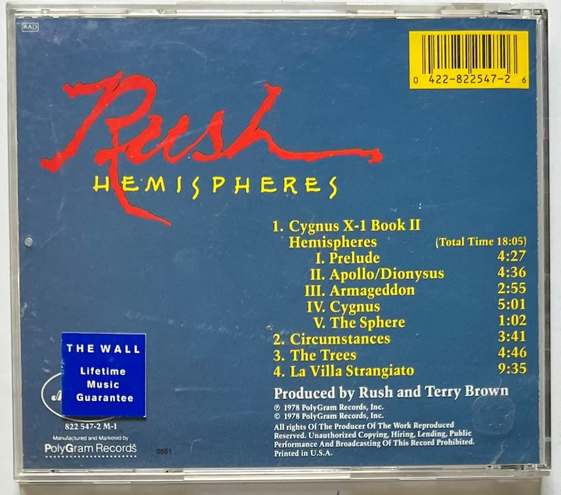 Rush – Hemispheres (CD) - Etsy