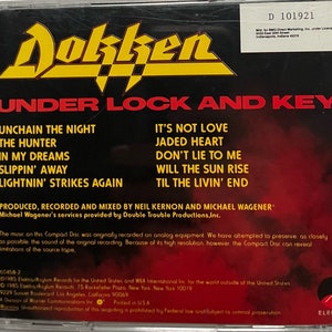 Dokken Under Lock and Key CD - Etsy