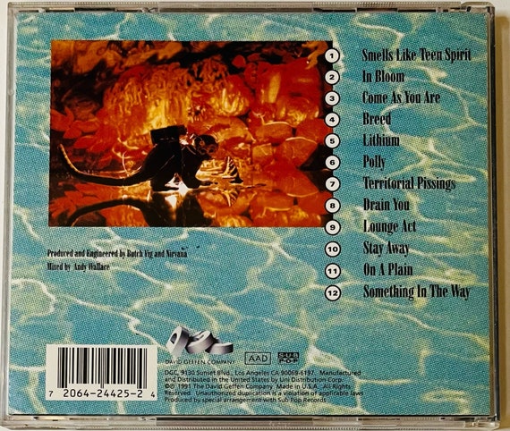Nirvana Nevermind Back Cover