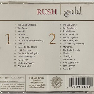 Rush Gold CD Two Disc Set - Etsy