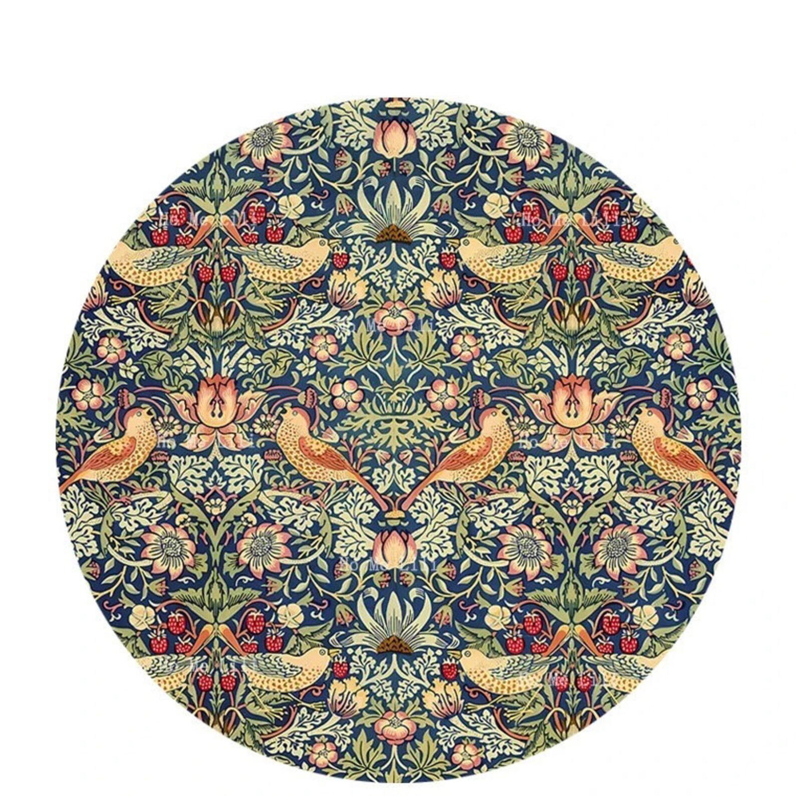 The Strawberry Thief William Morris Room Round Rug, Room Circle Carpet ...