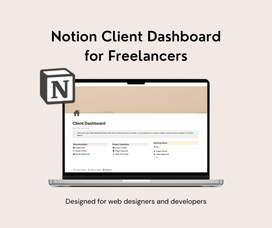Notion Template Client Dashboard for Freelancers | Invoice Tracker ...