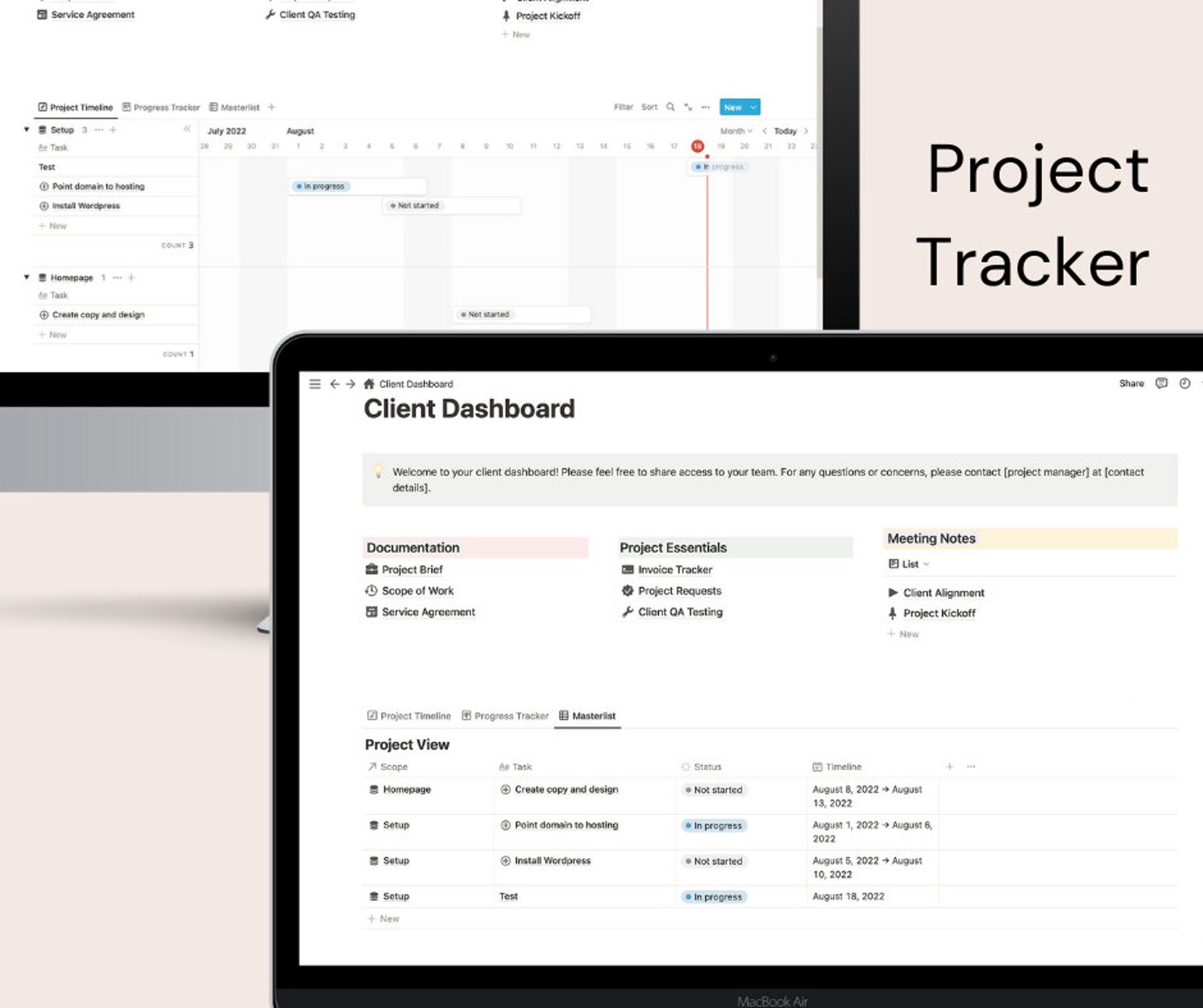 Notion Template Client Dashboard for Freelancers | Invoice Tracker ...