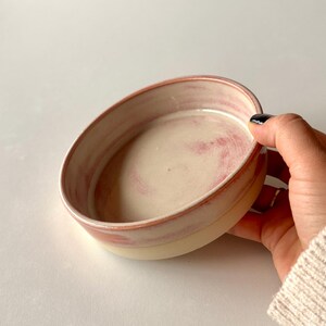 Handmade Beige Clay Appetizer Plate, Pink Glazed Ceramic Appetizer Dish ...