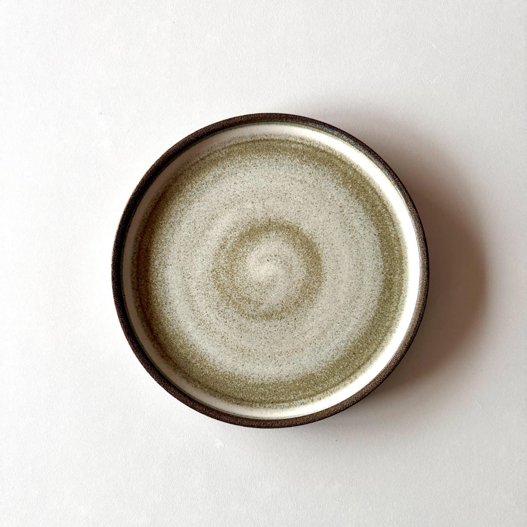 Handmade Stoneware Plate | White Glossy Glaze on Grey Grog Clay ...
