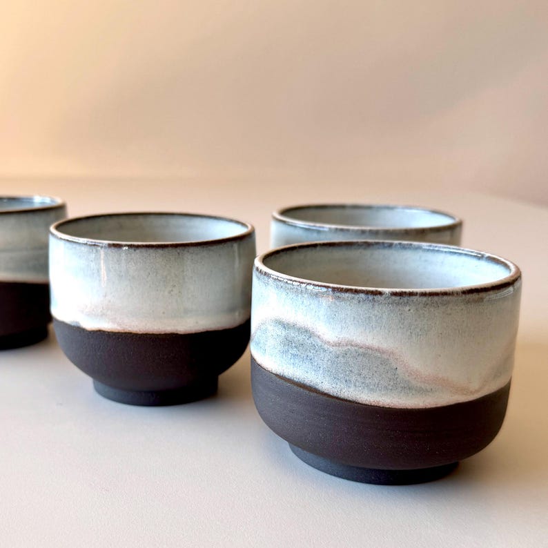Matte Black Stoneware Cup With Glossy White Interior – Minimal Handmade ...