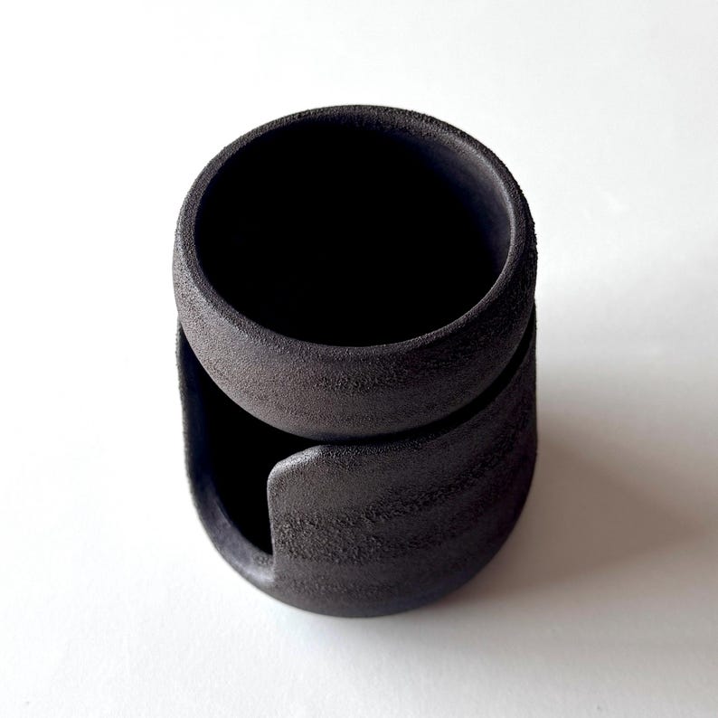 Black Ceramic Oil Burner – Wax Melt Burner – Essential Oil Diffuser ...