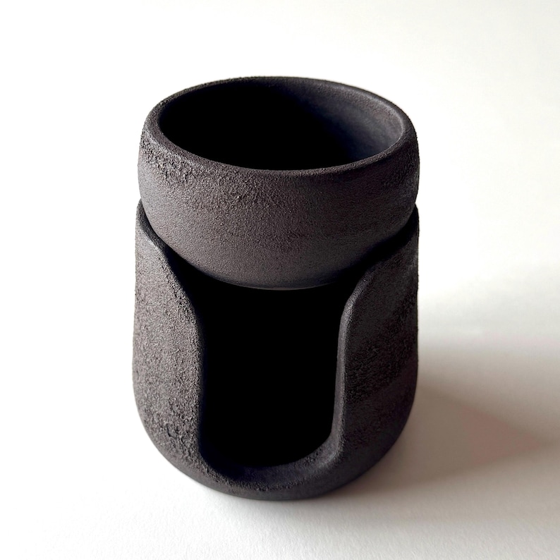Black Ceramic Oil Burner – Wax Melt Burner – Essential Oil Diffuser ...