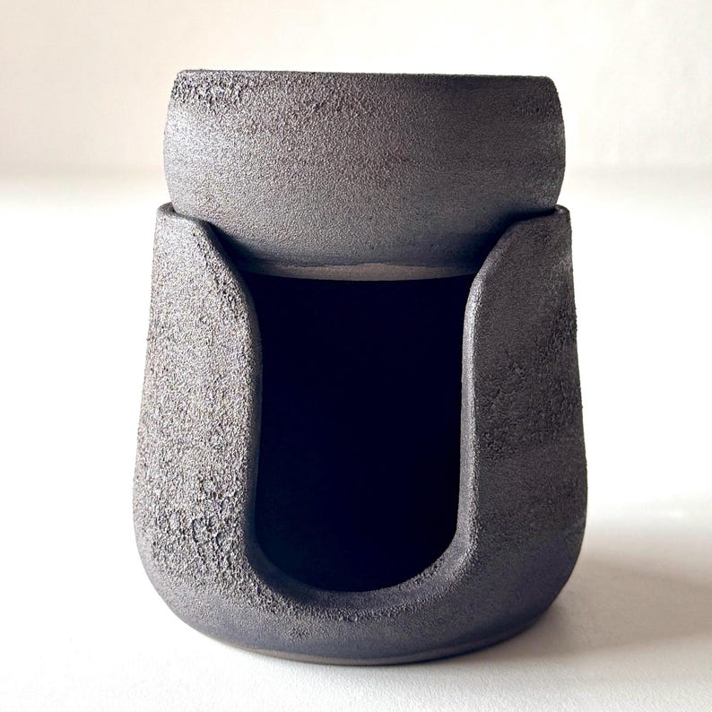 Black Ceramic Oil Burner – Wax Melt Burner – Essential Oil Diffuser ...