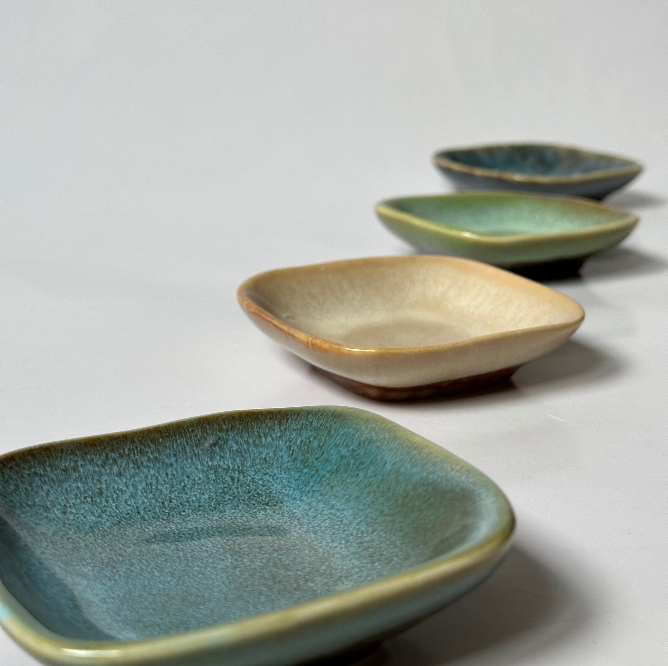 Set of 4 Square Ceramic Bowls / Dip Bowls / Sauce Bowl / Small - Etsy