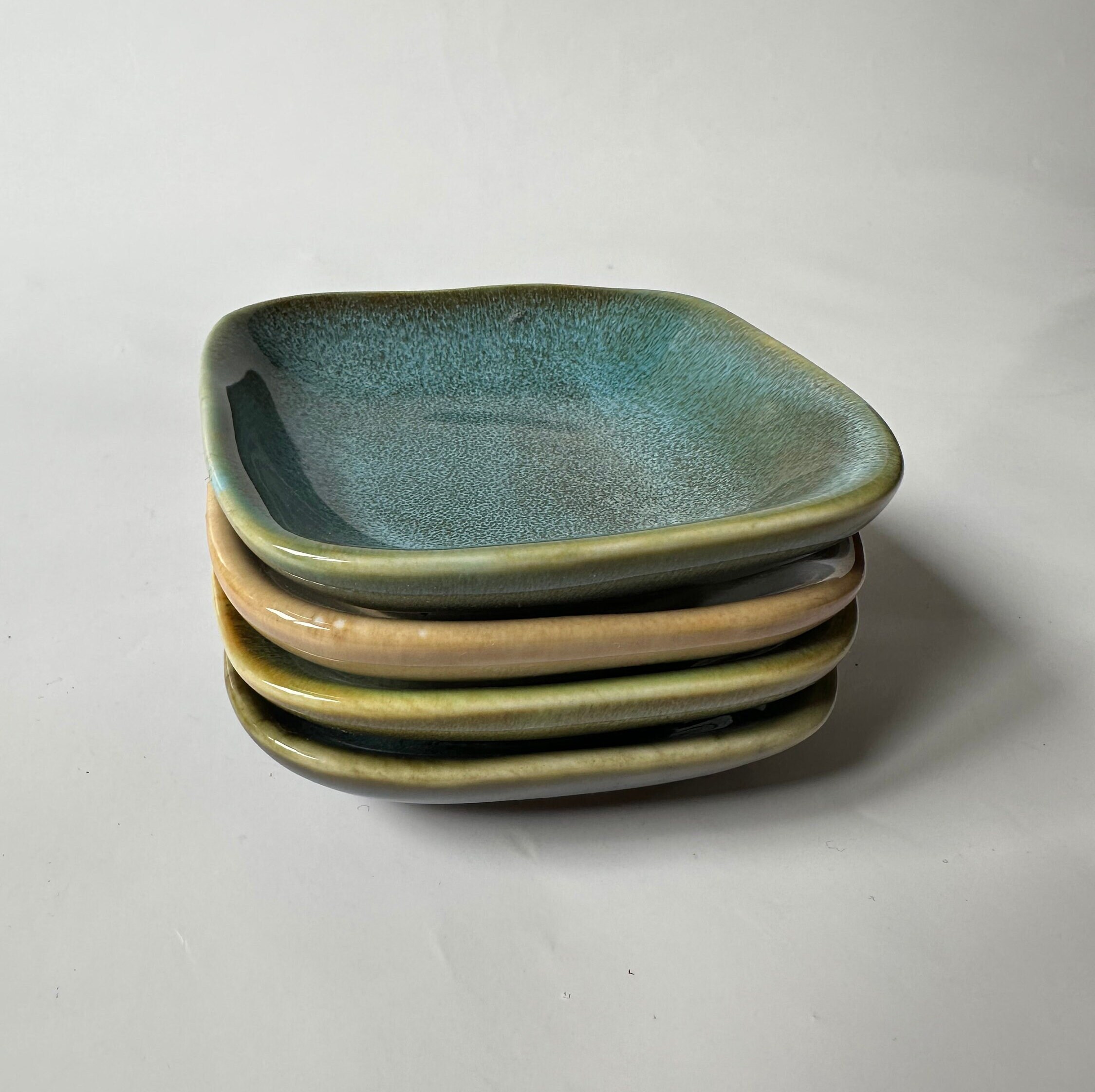 Set of 4 Square Ceramic Bowls / Dip Bowls / Sauce Bowl / Small - Etsy