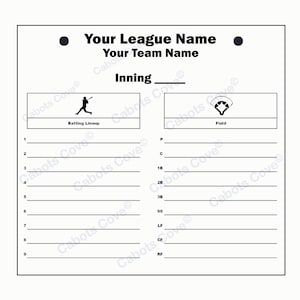 Baseball Softball Batting Order Whiteboard, Dry Erase Board, Lineup ...