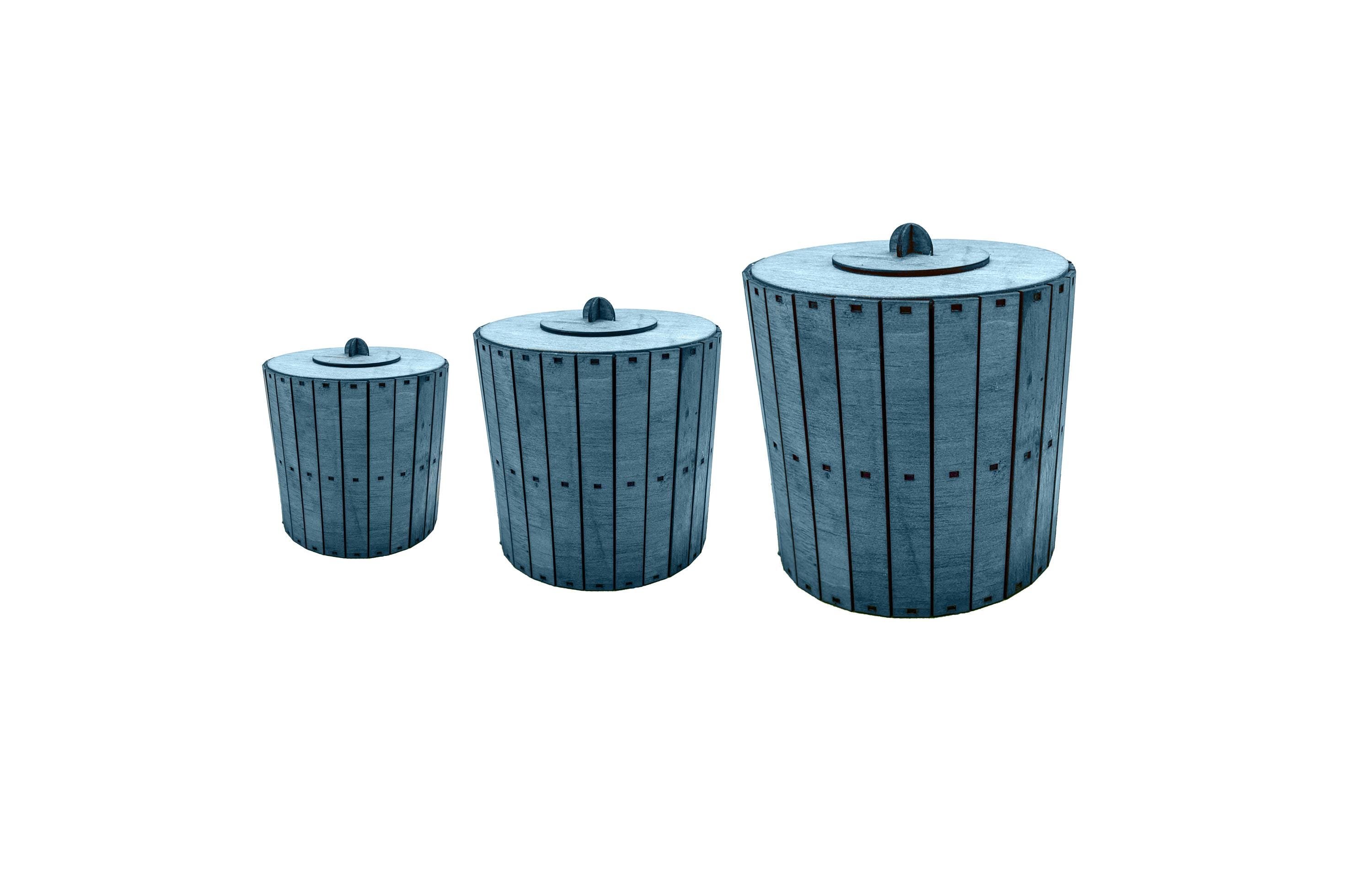 Rustic Barrel Storage, Wooden Cannisters, Set of 3 - Etsy