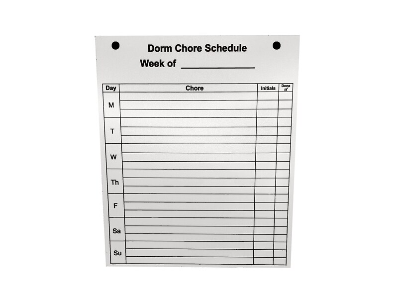 Dorm Chore Chart, Chore Board, Schedule, Weekly Planner - Etsy