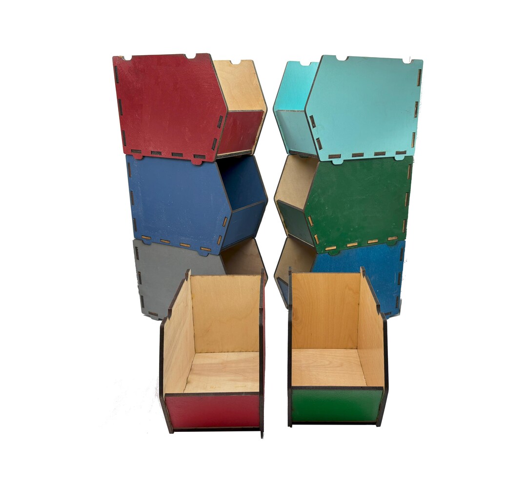Stackable Wooden Storage Bins, Craft Storage Boxes, Garage Organization ...