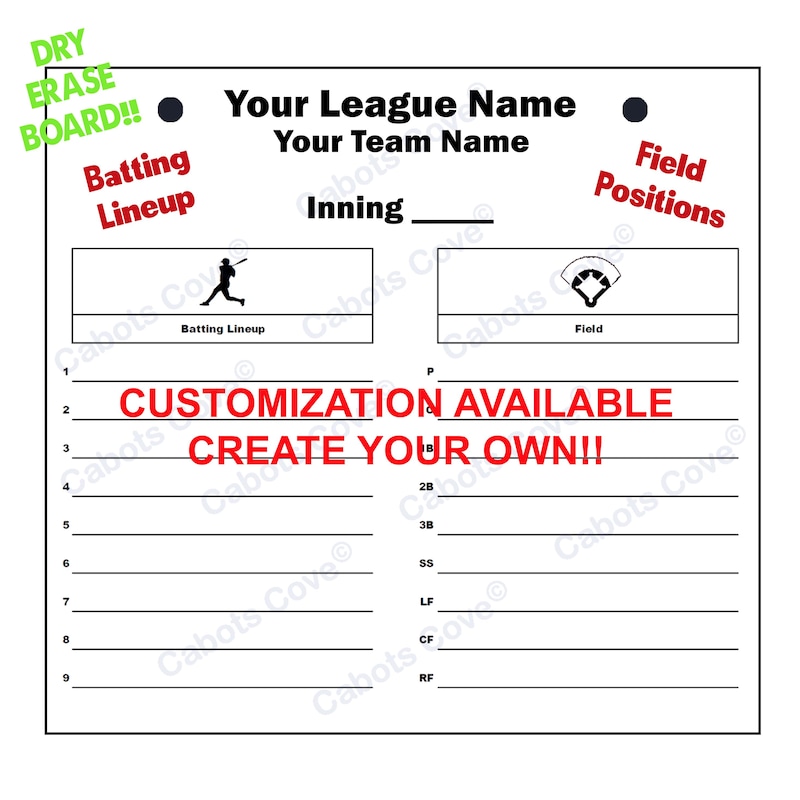 Baseball Batting Lineup - Etsy